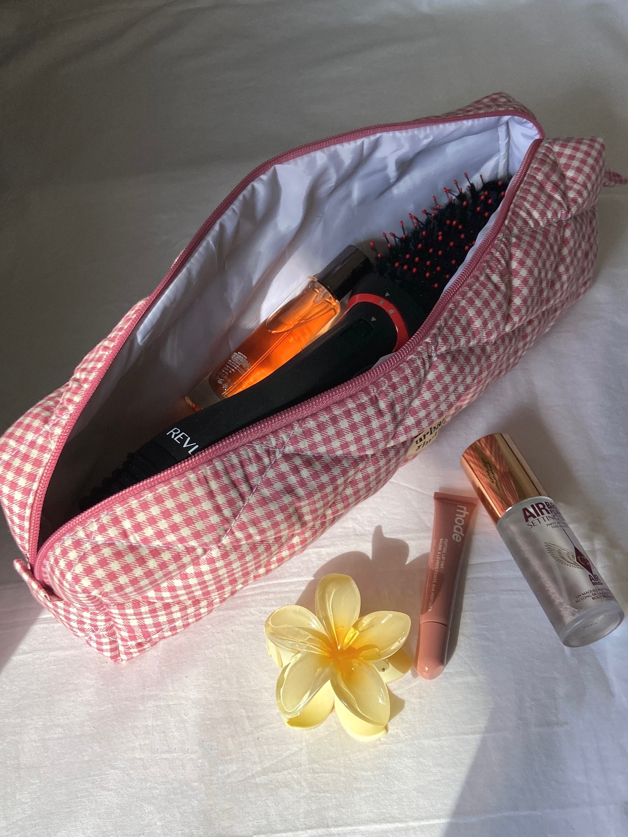 Hot Pink Gingham Hair Tools Pouch – URBAN THRILL