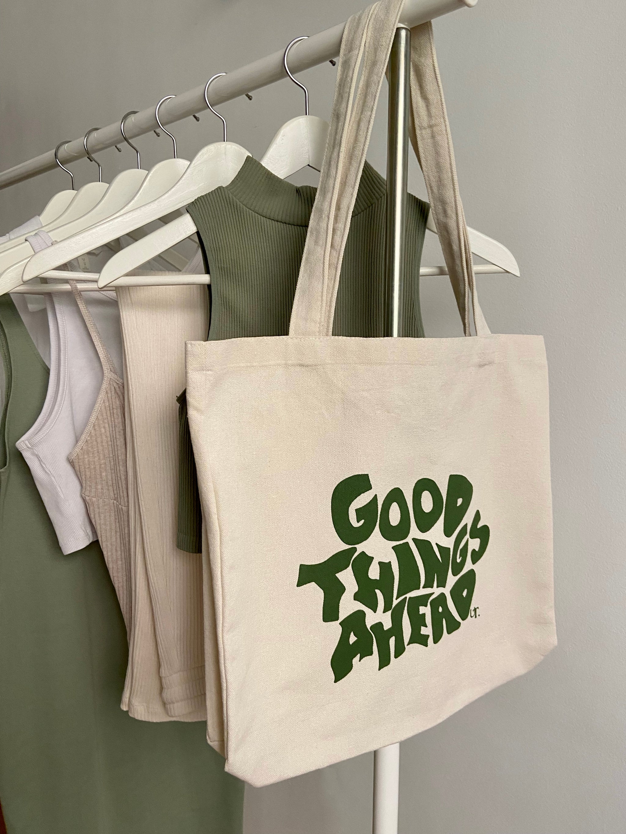 Good Things Ahead Green Tote Bag – URBAN THRILL